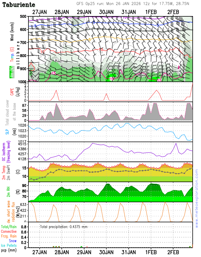 Epsgrama y meteogramas Canarias